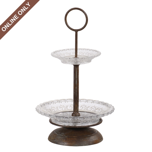 Bronze Metal Two-Tier Plate Stand | Kirklands Home