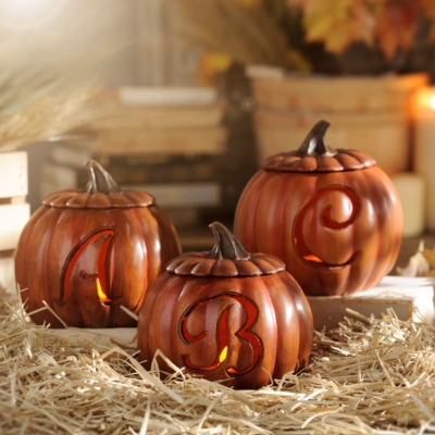 Pre-Lit Monogram Pumpkin at Kirklands Home