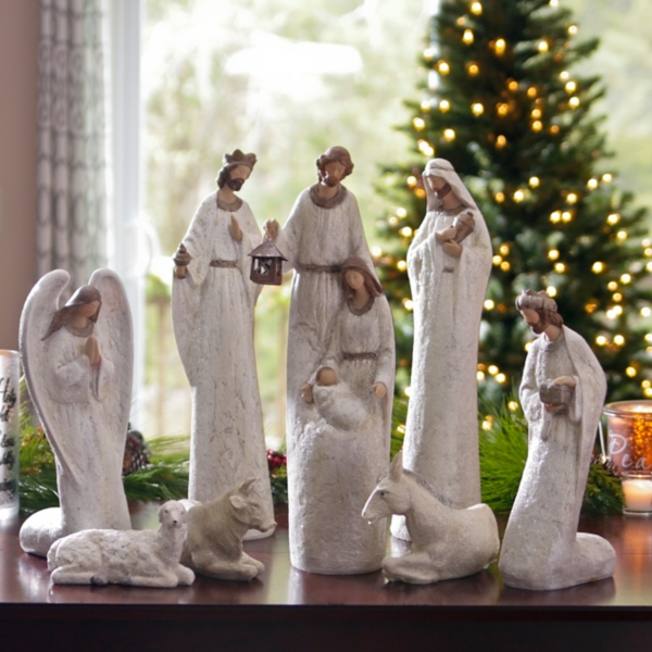 White Nativity Set