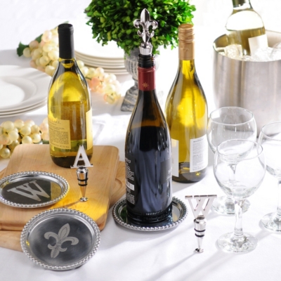 Monogram Wine Coaster and Stopper Set at Kirklands Home