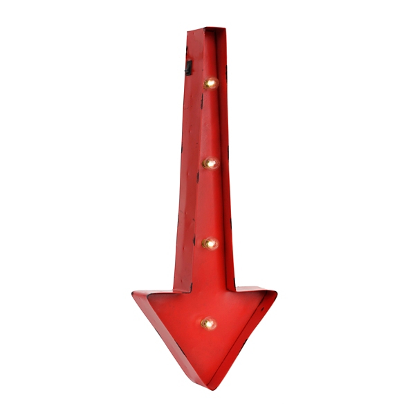 Red LED Arrow Metal Plaque | Kirklands Home