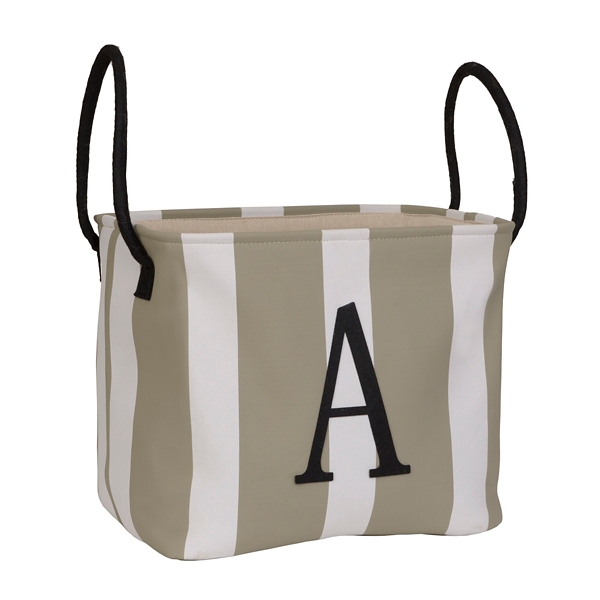 Striped Monogram A Storage Bin | Kirklands Home