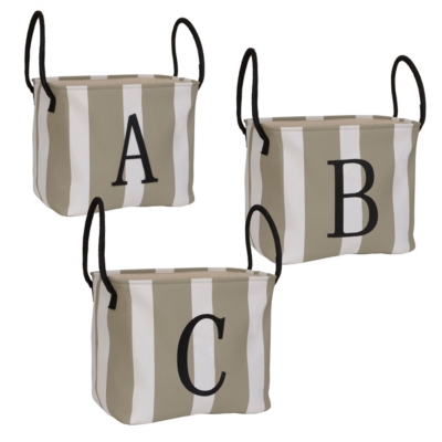 Striped Monogram Storage Bins at Kirklands Home