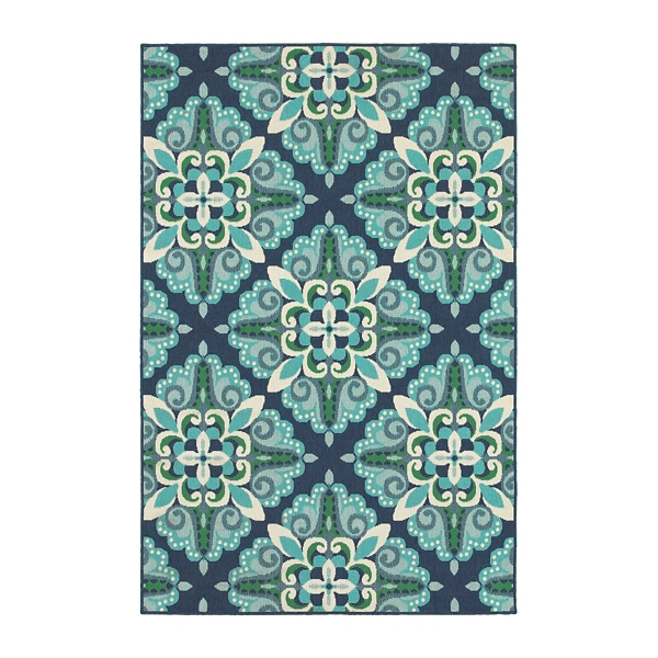 Floral Medallion Jenn Outdoor Rug, 5x7 | Kirklands Home