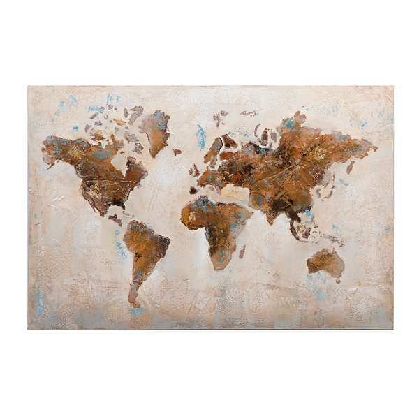 Distressed World Map Canvas Art Print | Kirklands Home