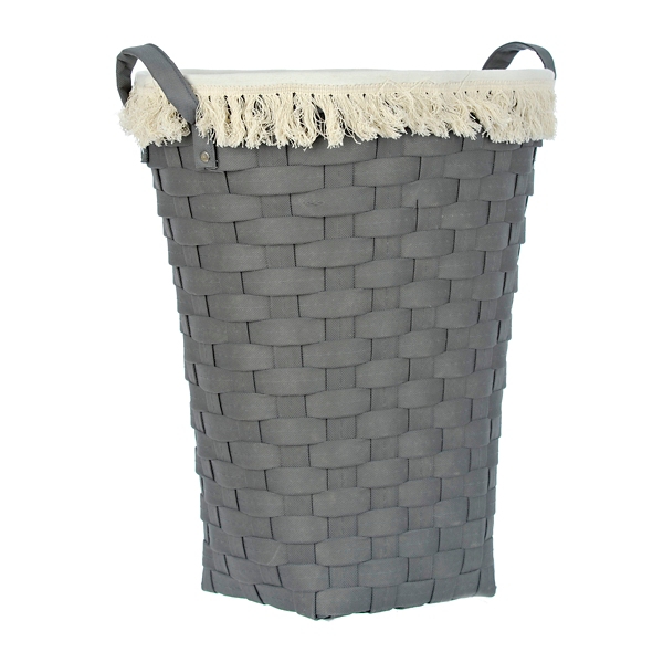 Dark Gray Woven Laundry Basket | Kirklands Home