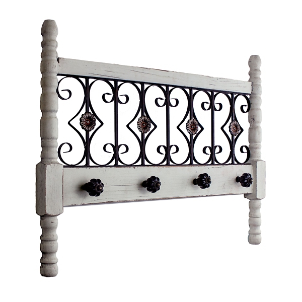 White Rustic Wood Wall Hook Plaque Kirklands Home