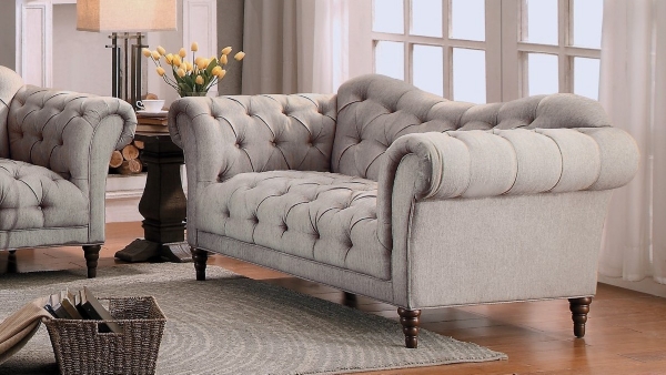 Tufted Rolled Arm Sofa | Cabinets Matttroy