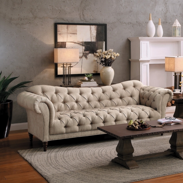 Tufted Rolled Arm Sofa | Cabinets Matttroy