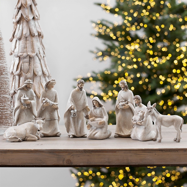 White Nativity Set