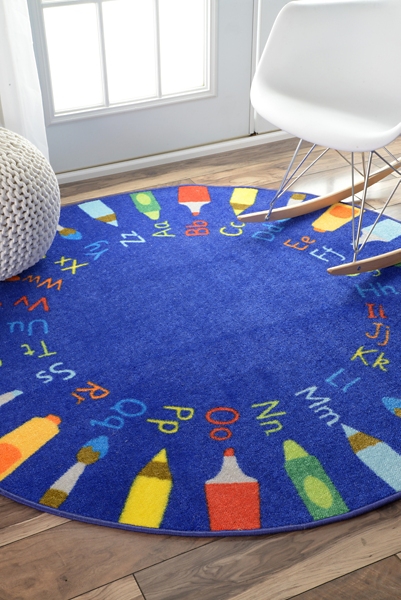Rainbow Alphabet Round Rug, 8 ft. | Kirklands Home