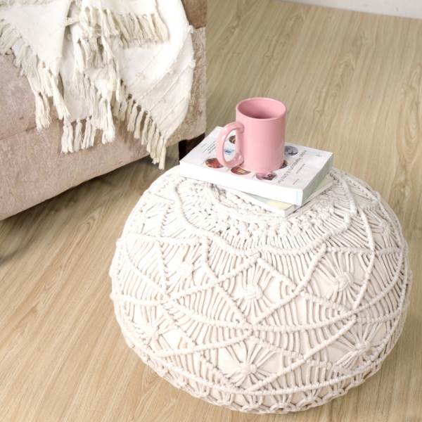 Mystic Macrame Pouf | Kirklands Home