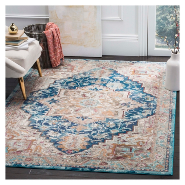 Deep Blue Arkin Transitional Area Rug, 5x8 | Kirklands Home