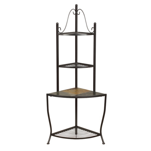 Slate Top Metal Frame Corner Baker's Rack | Kirklands Home