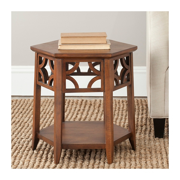 Brown Colin Hexagon Accent Table | Kirklands Home