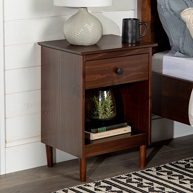 Walnut Mid Century Modern 2 Drawer Nightstand Brown 20L x 16W 24H Wood Kirkland s Home