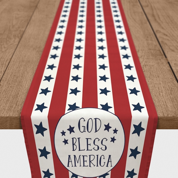 Stars and Stripes God Bless America Table Runner | Kirklands Home