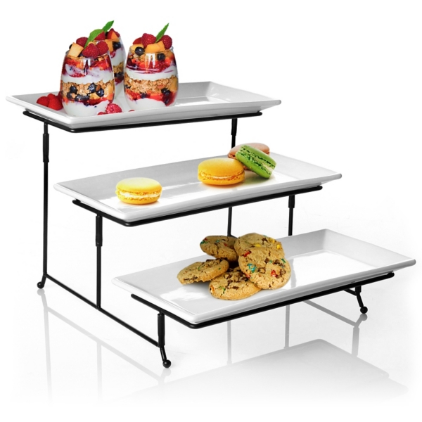 3-Tier White Serving Plates | Kirklands Home