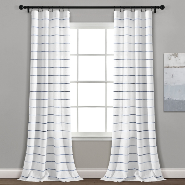 Navy Ombre Stripe Curtain Panel Set, 84 in. | Kirklands Home