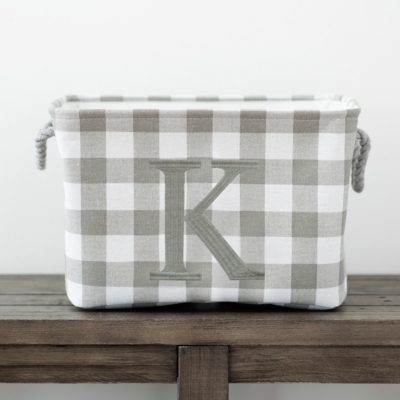 Gray Buffalo Check Monogram Storage Bins at Kirklands Home