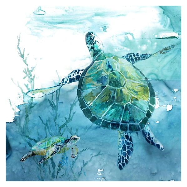 Delray Sea Turtle II Giclee Canvas Art Print | Kirklands Home