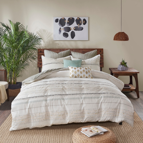 Comforter Set 3 Piece Gray Tan Ivory King Cotton Kirkland s Home