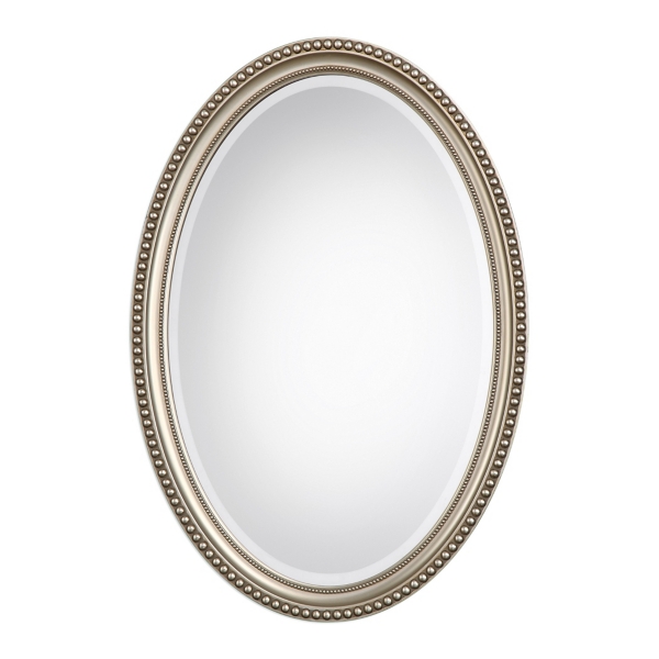 Silver Beaded Bathroom Mirror – Rispa