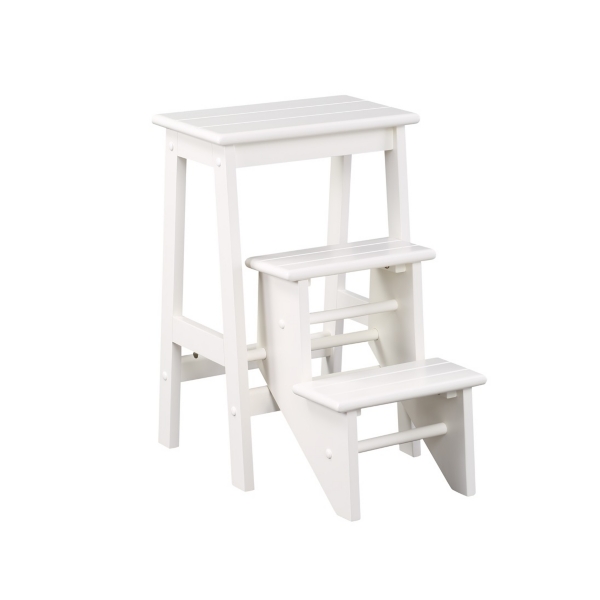 Cream Wooden 3-Level Step Stool | Kirklands Home