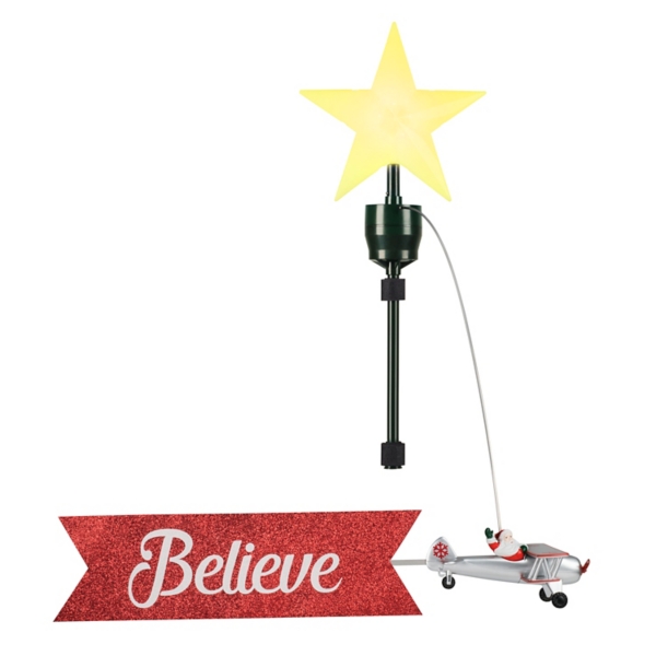 Believe Animated Biplane Tree Topper | Kirklands Home