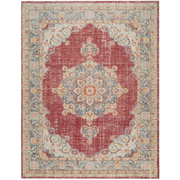 Red Vintage Medallion Area Rug, 2x3 | Kirklands Home