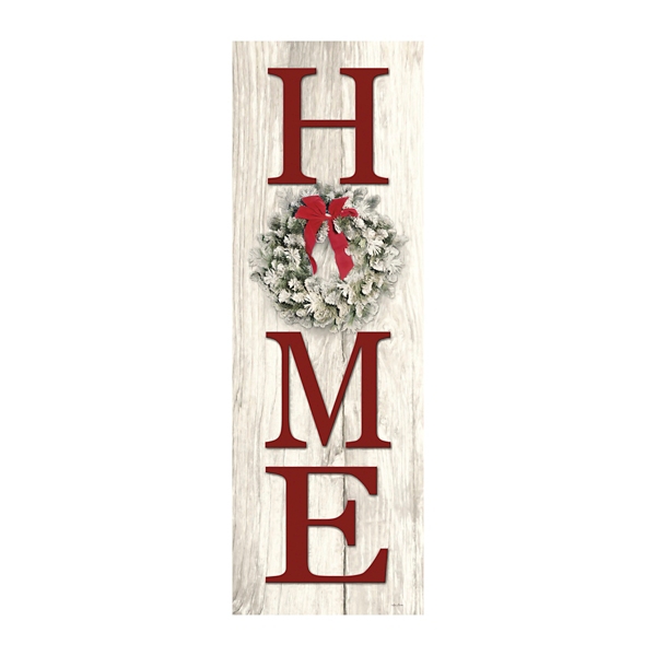 Red Home with Wreath Canvas Art Print | Kirklands Home