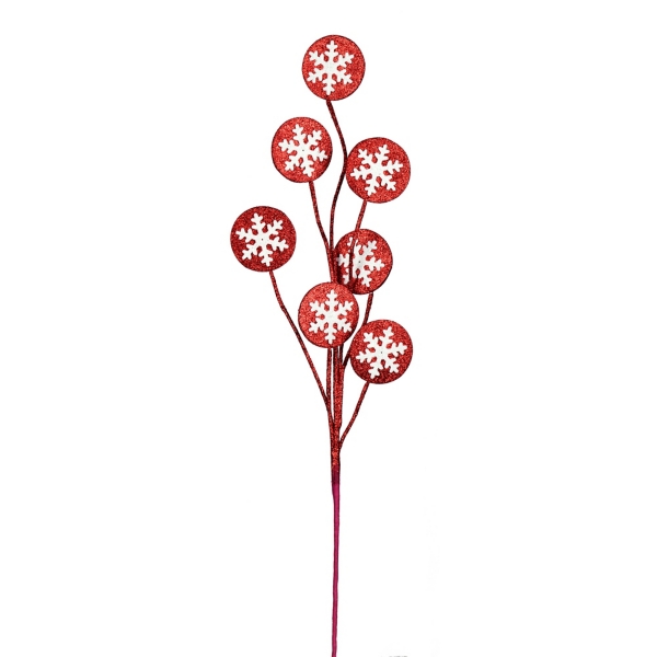 Red and White Snowflake Tree Picks, Set of 6 | Kirklands Home