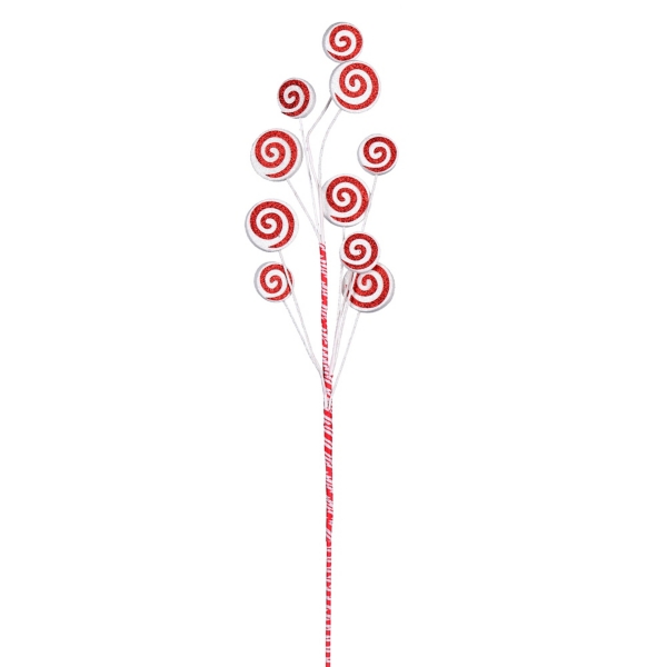 Red and White Swirl Tree Picks, Set of 6 | Kirklands Home