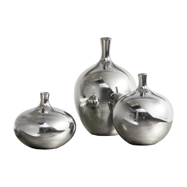 Silver Metallic Vases, Set of 3 | Kirklands Home