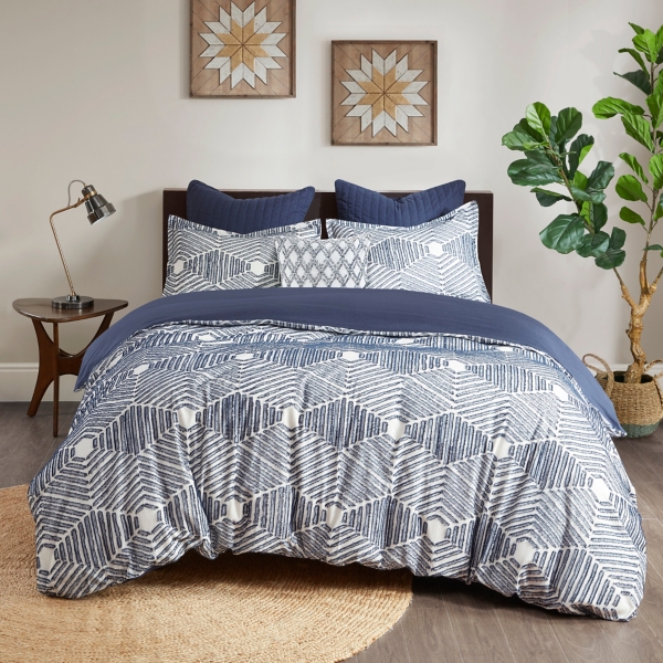 Navy Jacquard 3 Pc California King Comforter Set Kirklands Home