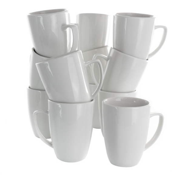 White Porcelain Mugs, Set of 12 | Kirklands Home