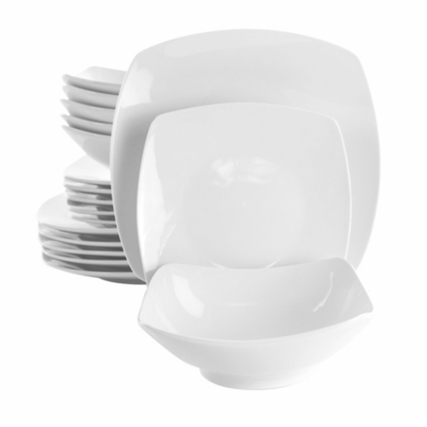 White Porcelain Square 18-pc. Dinnerware Set | Kirklands Home