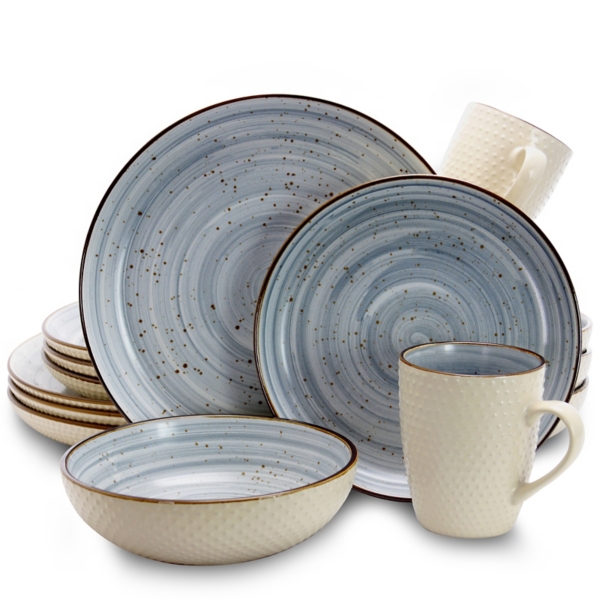 Powder Blue Swirling 16-pc. Dinnerware Set | Kirklands Home