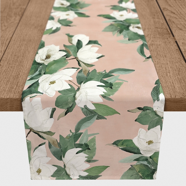 Pink Floral Print Cotton Twill Table Runner | Kirklands Home