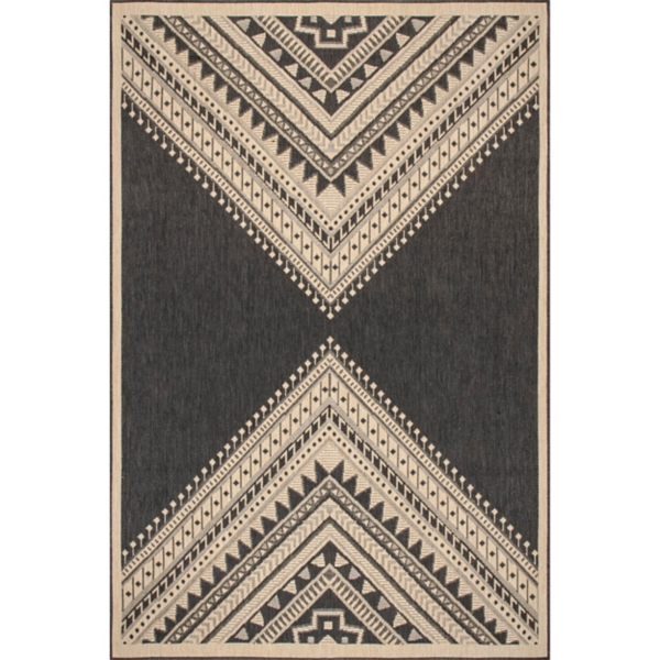 Landy Dark Gray Aztec Outdoor Rug, 8x10 | Kirklands Home