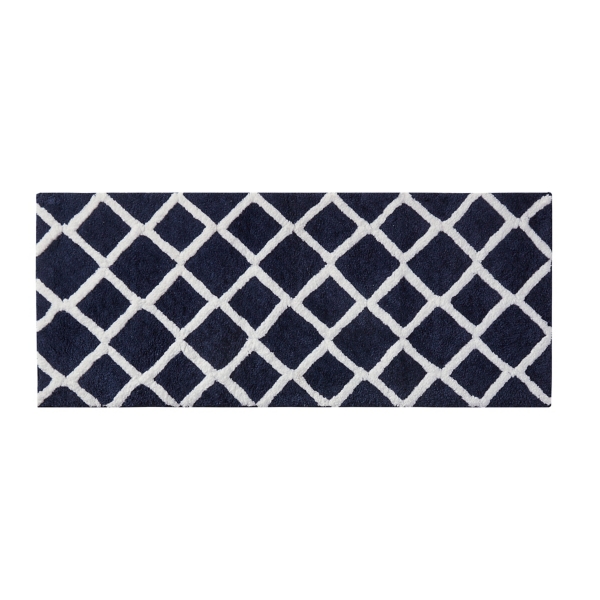 Blue Geometric Pattern Reversible Bath Mat, 60 in. | Kirklands Home