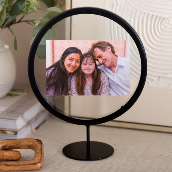 Black Circular Floating Picture Frame Stand, 4x6 | Kirklands Home