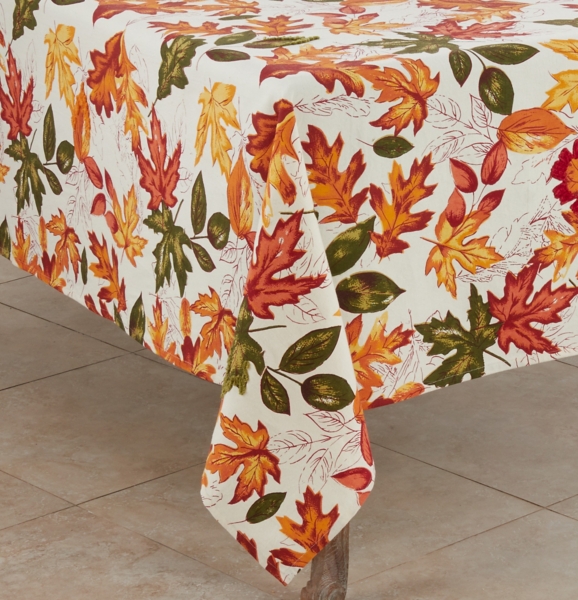 Autumn Foliage Outline Square Harvest Table Cloth | Kirklands Home