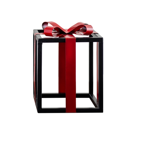 Kirklands Open Metal Gift with Bow, 7 in. | Hamilton Place