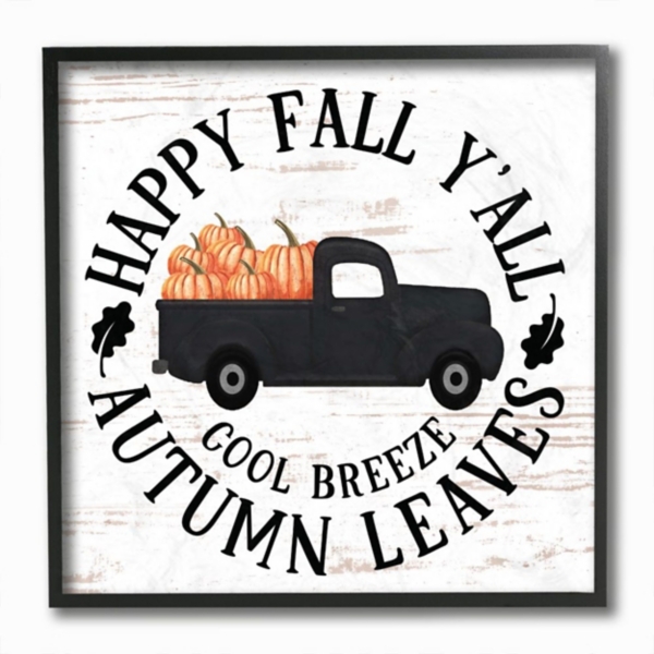 Happy Fall Y'all Pumpkin Truck Framed Wall Plaque | Kirklands Home