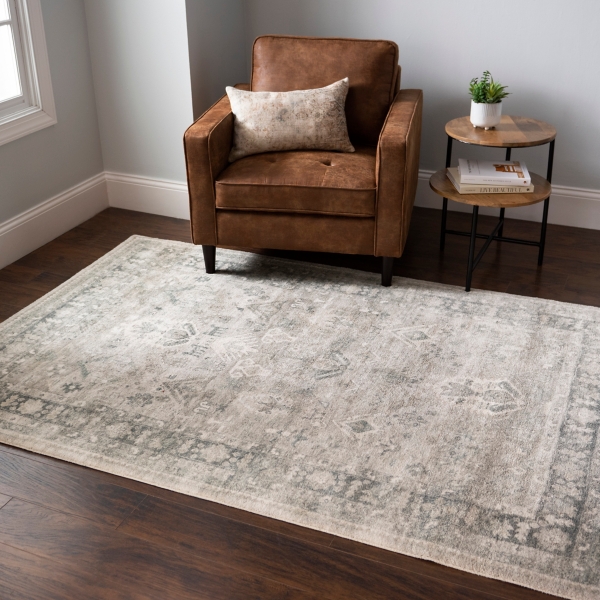 Graphite Rosette Area Rug 7x9 Kirklands Home