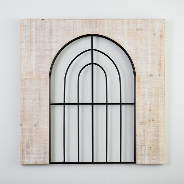 Mid Century Arched Metal And Wood Wall Plaque Kirklands Home