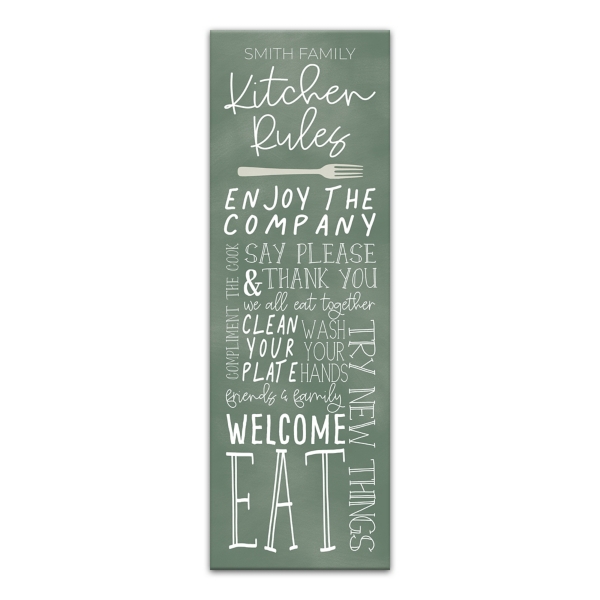 Personalized Kitchen Rules Canvas Wall Plaque | Kirklands Home
