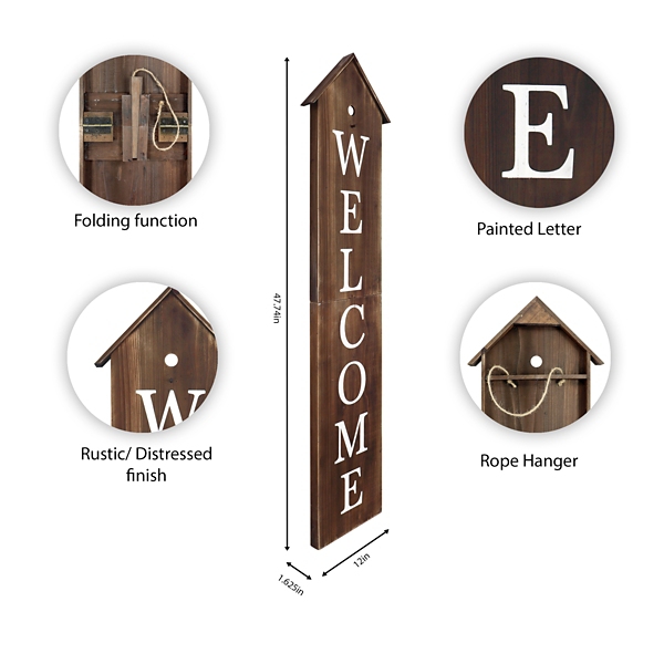 Kirkland's Brown House Shape Welcome Porch Board | Hamilton Place