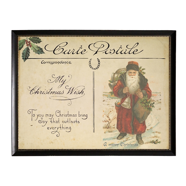 Red Santa Post Card Christmas Art Print | Kirklands Home